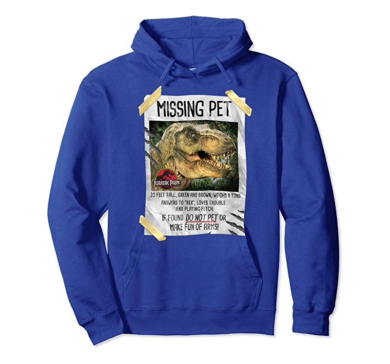 Shop Jurassic Park Missing Pet T-Rex Poster Taped Graphic T-Shirt ...