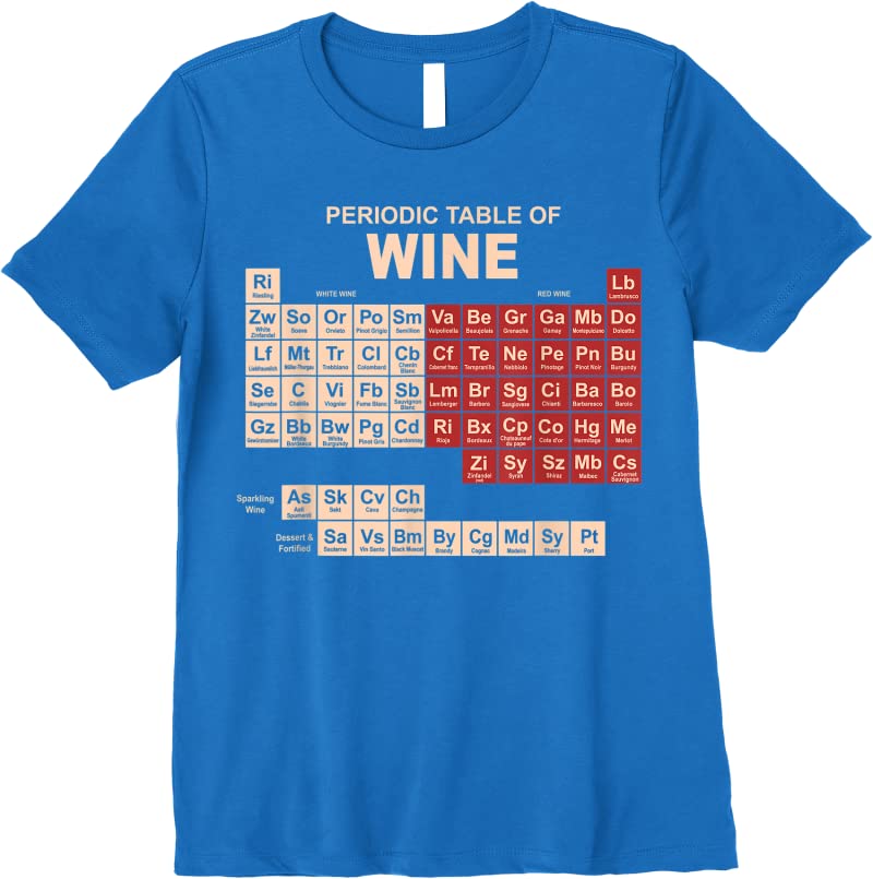 Cool Periodic Table Of Wine Chemistry Periodic Table Geek Nerd T Shirts ...