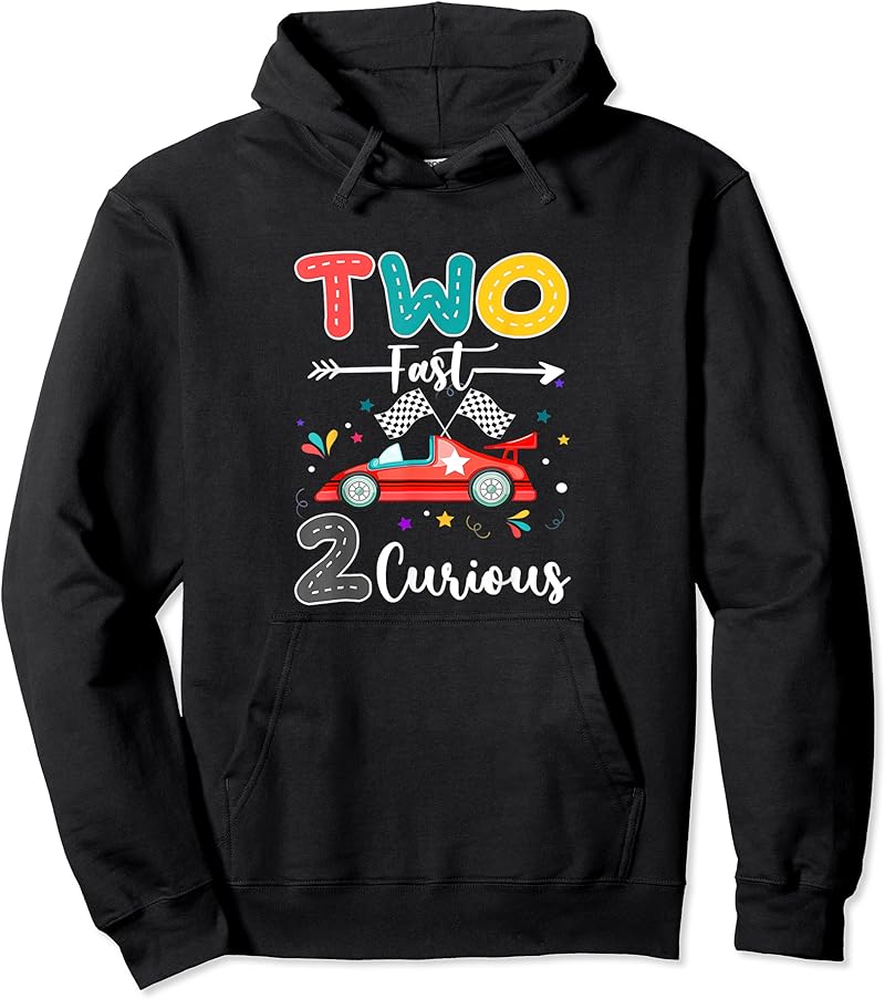 Two Fast 2 Curious Racing 2nd Birthday Gift Boy Girl T-Shirt - Tees.Design