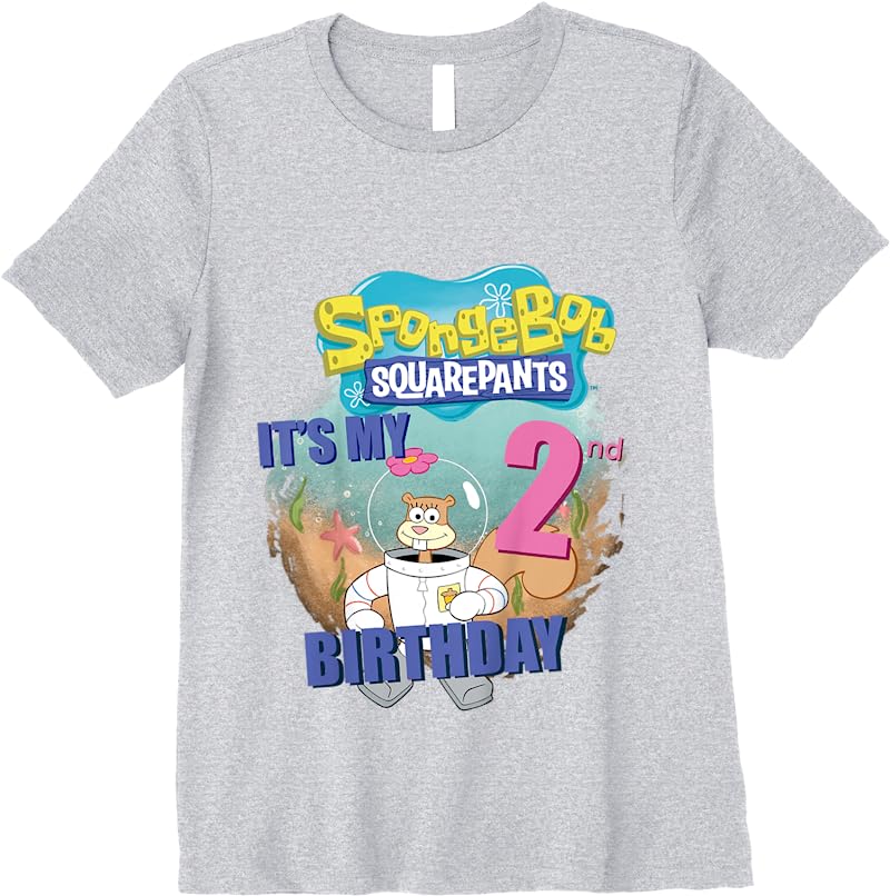 Kids Spongebob Squarepants 2nd Birthday Sandy Cheeks T Shirts - Tees.Design
