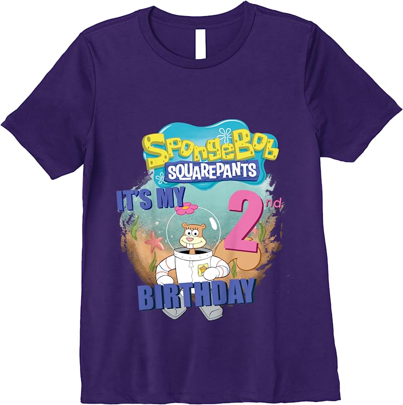 Kids Spongebob Squarepants 2nd Birthday Sandy Cheeks T Shirts - Tees.Design